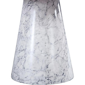 Meridian Furniture Omni Collection Modern | Contemporary Round Faux Marble Dining Table, 48" W x 48" D x 30" H, White