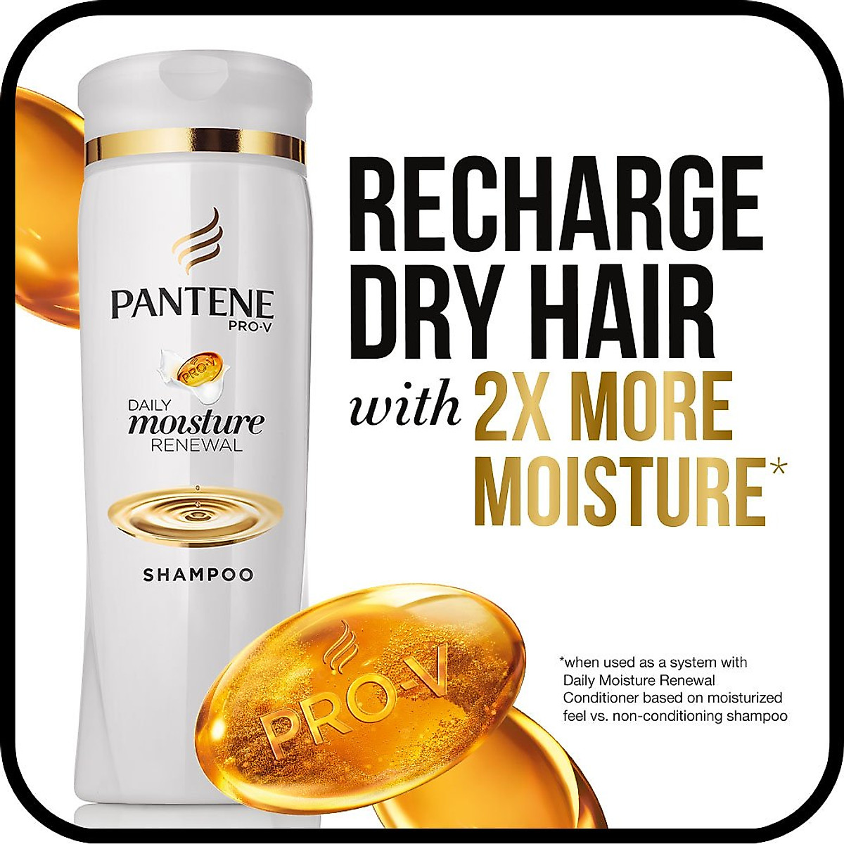 Pantene Pro-V Shampoo, Daily Moisture Renewal, 12.6 Ounce