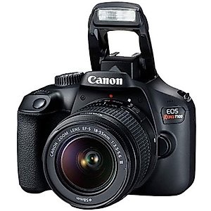 EOS Rebel T100 (EOS 4000D) DSLR Camera w/ 18-55mm DC III Zoom Lens with Pixibytes Basic Bundle (Renewed)