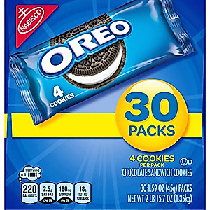 OREO Chocolate Sandwich Cookies, 30 - 1.59 oz Snack Packs