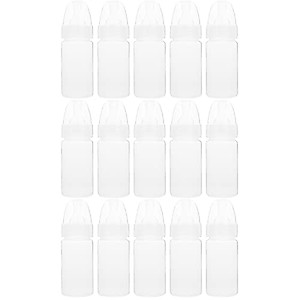 DOITOOL 15 Pcs Newborn Disposable Milk Bottles Babies Supple Milk Bottles Classic Clear Neck Bottles (White)