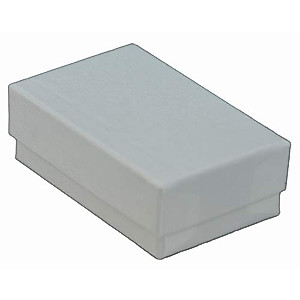 JPB White Swirl Cotton Filled Jewelry Box #21 (Case of 100) 2.5 inches x 1.5 inches
