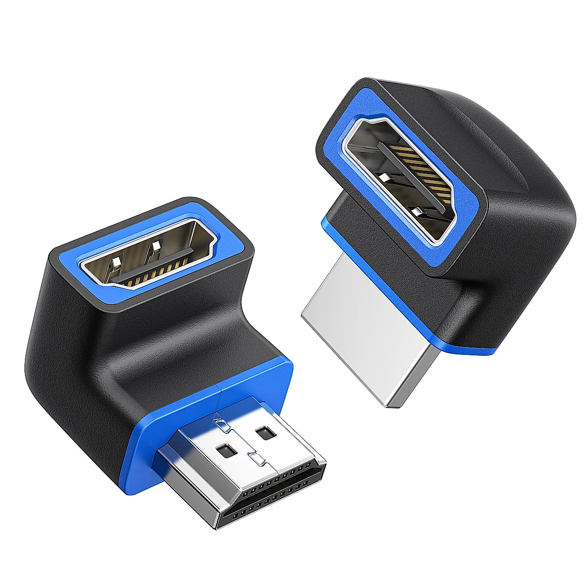 Cable Matters Combo-Pack 8K@60Hz Right Angle HDMI 2.1 Adapters with HDR (8K HDMI Right Angle Adapter / 4K@240Hz HDMI 90 Degree Adapter / 270 Degree and 90 Degree HDMI Adapter) in Black