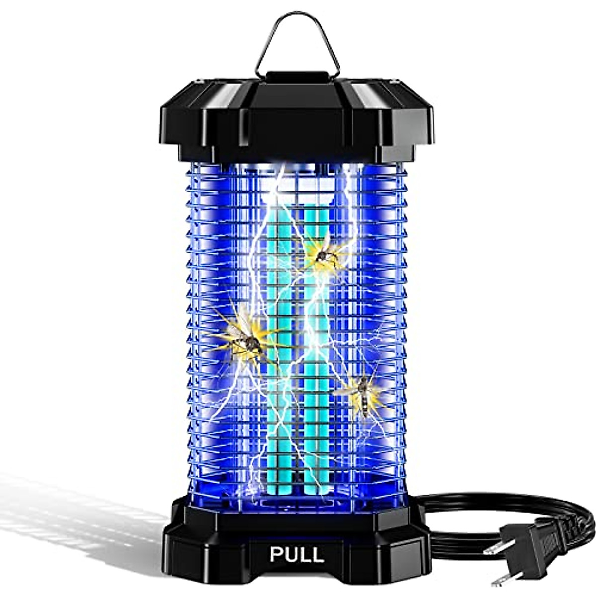Petoor Bug Zapper Outdoor, 4250V 18W Mosquito Zapper Outdoor with Long Power Cord, Waterproof Electric Insect/Fly Trap Zapper Killer for Home Backyard Garden Patio - Black