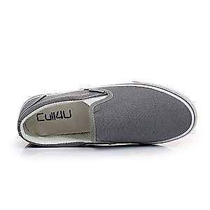 Cull4U Women's Classic Slip On Trainer Shoes (10 M US,Gray/White)