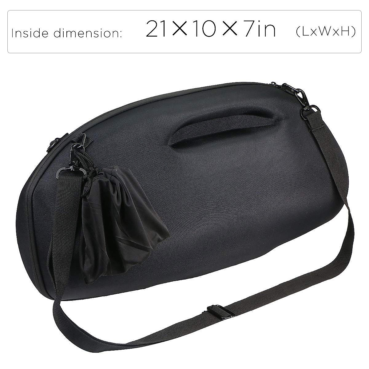 co2CREA Hard Travel case Replacement for JBL Boombox 2 Boombox 3 Waterproof Portable Bluetooth Speaker (All Black Case for Boombox 2 Speaker)