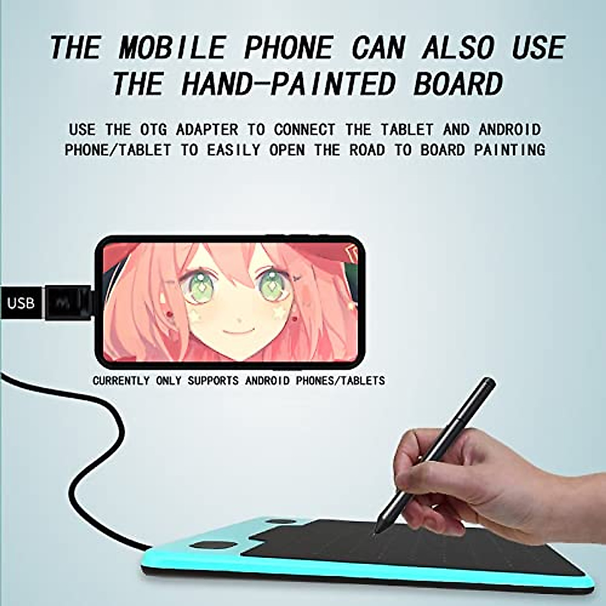 PUFAN Graphics Drawing Tablet, 8.3 X 7 Inch Ultrathin Graphic Tablet, with 8192 Levels Pressure Sensitive Pen, Compatible Mac, Windows and Android, for Drawing, Design, Art Creation Sketch