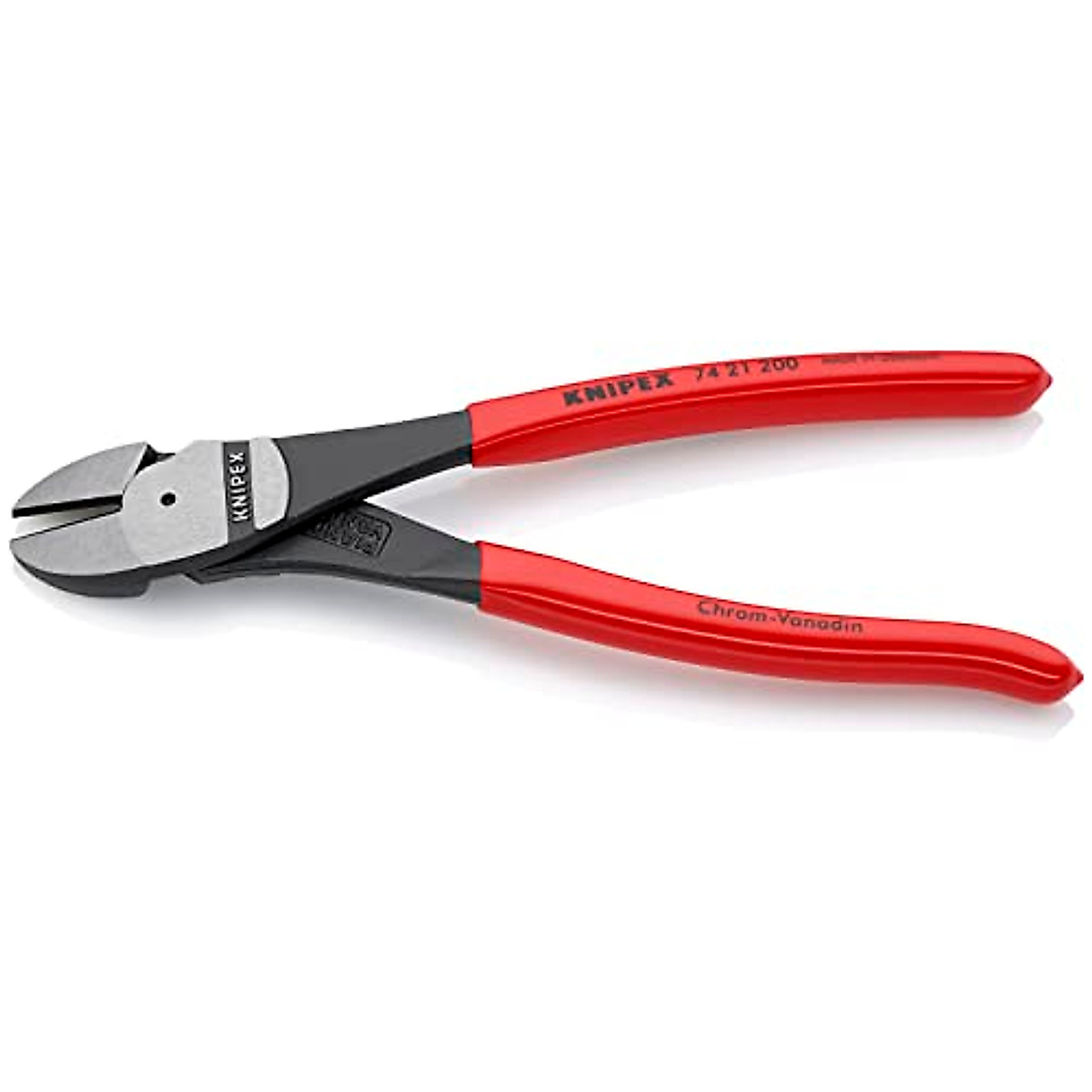 KNIPEX Tools 74 21 200, 8-Inch High Leverage Angled Diagonal Cutters