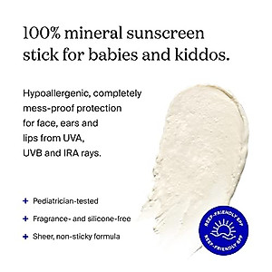 Supergoop! Sunnyscreen 100% Mineral Stick SPF 50, 0.7 oz - Face & Body Sunscreen for Babies & Kids - 100% Non-Nano Mineral Formula - Pediatrician Tested, Hypoallergenic, Fragrance & Silicone Free