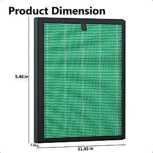 3 Pack MK-D05 Air Filter Replacement for MKD05 Air Purifier, 4-in-1 High-Efficiency H13 True HEPA Filter - Pet Dander Version, Green
