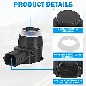 SHINEHOME 4 PCS PDC Parking Assist Sensor - Compatible with Dodge Journey, Durango, Ram 1500 2500 3500, Jeep Commander, Liberty, Grand Cherokee - Replace 1EW63TZZAA - Reverse Backup Parking Sensor