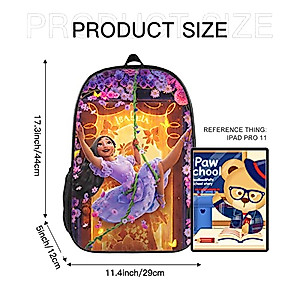 Cute Anime Backpack 3D Printed Cartoon Mirabel Large Backpacks Unisex Sports Travel Bag Fans Gifts 17 Inch