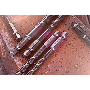 NordWolf 9-Piece Metric Carbide Tipped Masonry Drill Bit Set with 1/4" Hex Shank for Concrete, Brick, Block & Stone, Sizes 5.5(x3)-6.5(x3)-7-8-10mm