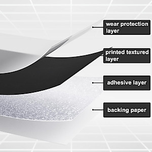 Oxdigi Black Wood Contact Paper - 23.6 x 196 Inches - Self-Adhesive, Removable and Waterproof - Ideal Peel and Stick Wallpaper for Cabinet, Countertop, Desktop, Rental Property, Kitchen