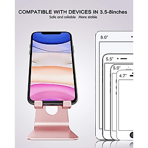 Adjustable Cell Phone Stand, CreaDream Phone Stand, Cradle, Dock, Holder, Aluminum Desktop Stand Compatible With Phone Xs Max Xr 8 7 6 6s Plus SE Charging, Accessories Desk,All Mobile Phones-Rose Gold