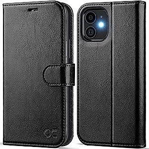 OCASE Compatible with iPhone 12 Case/Compatible with iPhone 12 Pro Wallet Case, PU Leather Flip Case with Card Holders RFID Blocking Kickstand Phone Cover 6.1 Inch (Black)