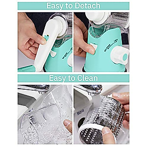 X Home Rotary Cheese Grater Kitchen Mandoline Vegetables Slicer Cheese Shredder with Rubber Suction Base, 3 Stainless Drum Blades Included, Easy to Use and Clean,Blue