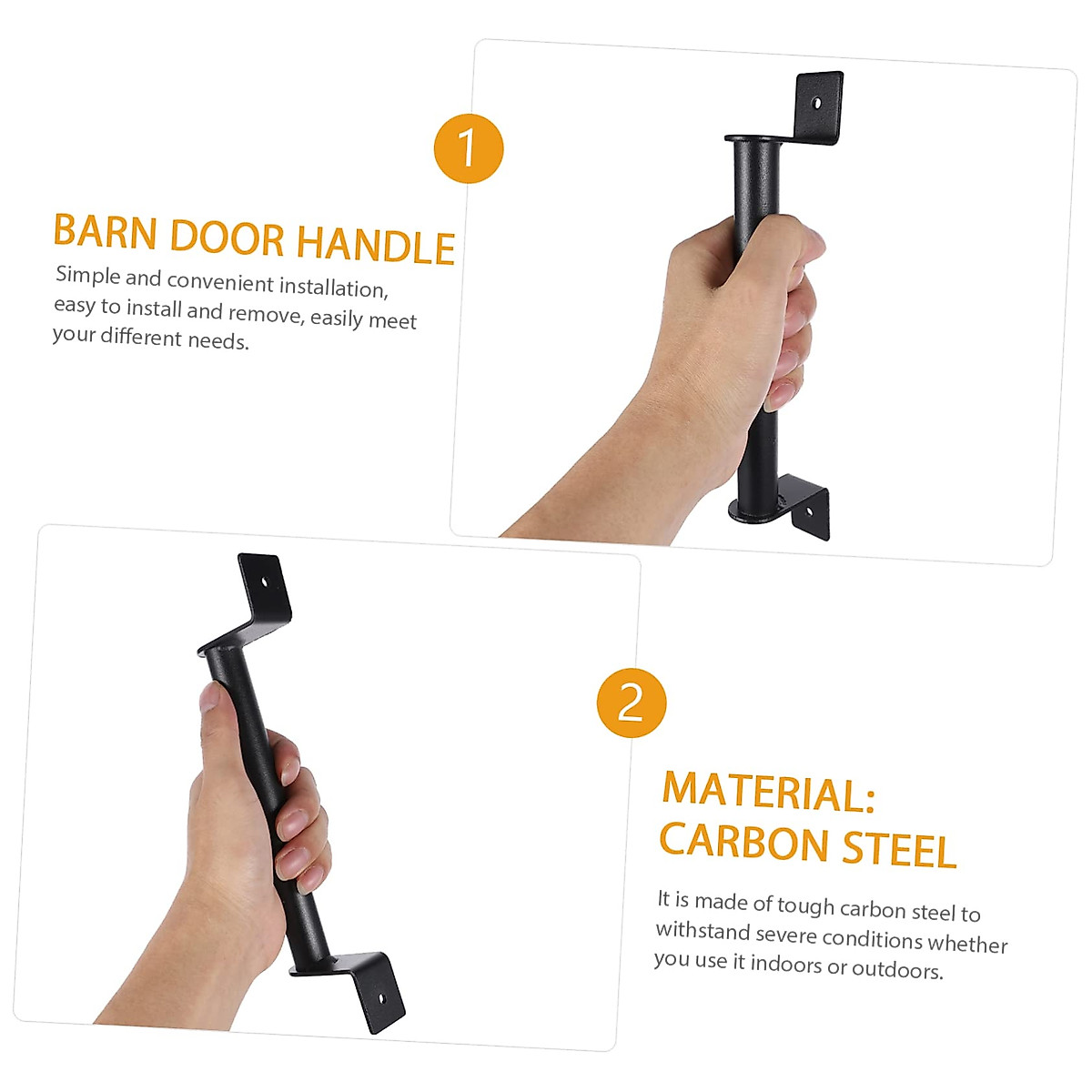 Mikikit Sliding Door Handle Barn Door Handles Black Easy Installation Sturdy for Kinds of Heavy Duty Doors