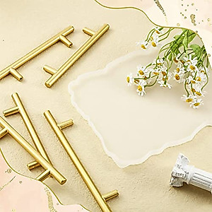 Gejoy Large Resin Tray Molds Silicone Tray Mold with 10 Pcs Metal Gold Handles Irregular Tray Molds for Epoxy Resin Casting DIY Crafts Supply Making Faux Agate Tray Serving Board Home Decor Ideal Gift