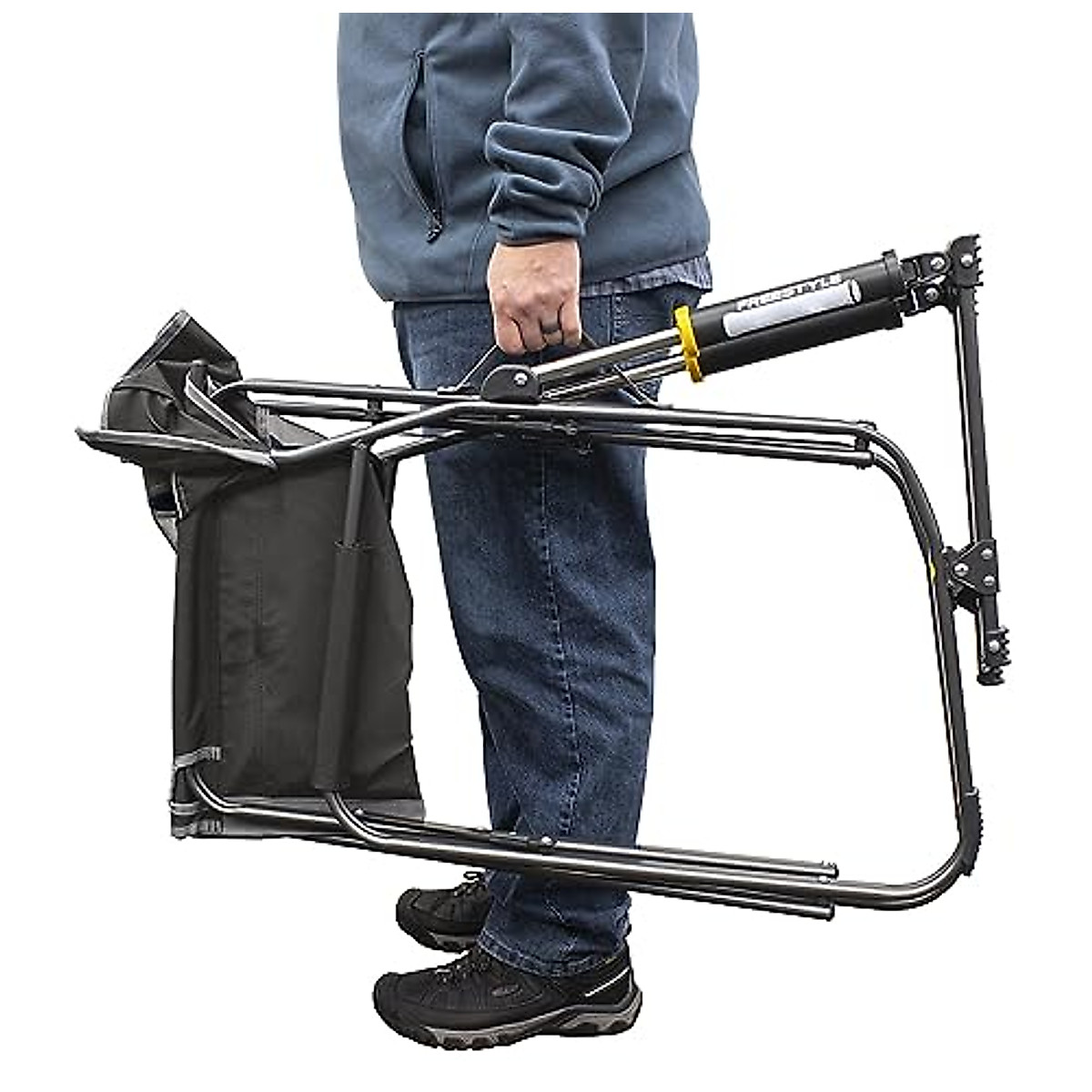 TAKTOP Outdoor Freestyle Rocker XL Folding Rocking Camping Chair with Carry Bag and Cup Holder for Patio, Garden, Lawn, Supports up to 300 lbs, Gray