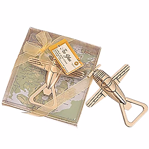 18 Pack Airplane Beer Bottle Opener Party Favor for Guests,Let the Adventure Begin Bottle Openers for Travel Theme Wedding Favor,Baby Shower Favor,Bridal Shower Party Favors/Souvenirs