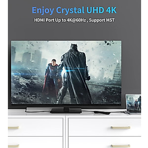 USB C Hub Multiport Adapter for MacBook Pro 2019/2018/2017, 8 in 1 USB C to Dual HDMI Adapter 4K 60Hz, 1Gbps Ethernet, SD/TF Card Reader and 100W PD Port, Dual USB 3.0 Docking Station