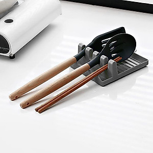 TOPJINZHIONE 2 Pieces Pot Lid Racks, Kitchen Utensil Shelf,Plastic Utensil Rest, Spoon Tray Shelf, Kitchen Holder for Spoons, Ladles, Tongs and Cutlery Tray to Avoid Dripping Stains