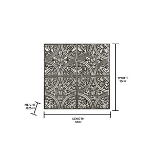 InHome NH2986 Chelsea SSilver Peel & Stick Tin Tiles, Metallic
