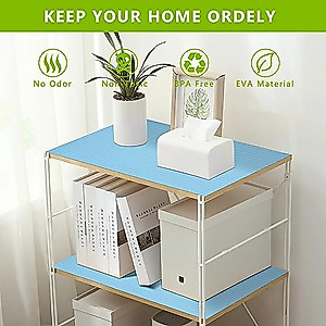 Kitchen Shelf Liner for Cabinets, Drawer Liner, Cabinet Liner Non Adhesive, Refrigerator Liners, Washable Oil-Proof Fridge Pads Shelves Mat, Blue 11.8 x 236.2 inches