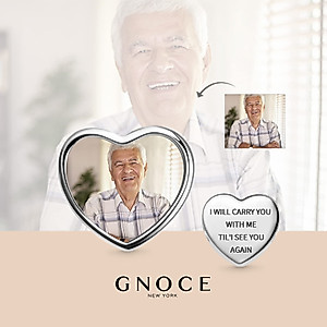 GNOCE Personalized Photo Charms For Bracelets/Necklace 925 Sterling Silver Heart Custom Picture Charms for Women Mother's day (Photo-5)