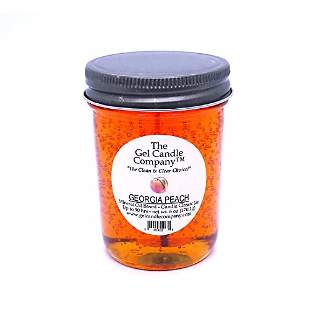 Georgia Peach Scented Mineral Oil Based Up to 90 Hour Classic Jar by The Gel Candle Company