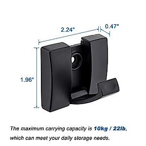 Mornajina 2 Packs Black Folding Hideaway Coat Hooks, Heavy Duty Wall Hooks, Retractable Hooks for Hanging Coat, Wall Mount Hook for Home, Office, Restaurant