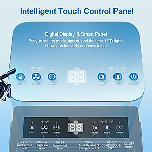 1500 Sq.ft Dehumidifiers for Basement, Wpsoert Dehumidifier for Home, Auto and Manual Drainage, Auto Humidity Control Closet, Ideal for Room, Bathroom, Bedroom, RV