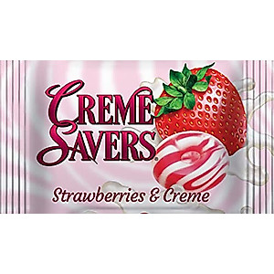 Creme Savers Classic Hard Candy, Old Fashioned Strawberry Crème 3 oz (Pack of 3), Value Pack Individually Wrapped Candies Treats for Kids Children College Students