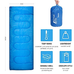 Active Era Overnight Bundle Twin Air Mattress and 3 Season Sleeping Bag - Elevated Inflatable Mattress with Built in Pump and Raised Pillow & Lightweight, Compact Sleeping Bag and Blanket