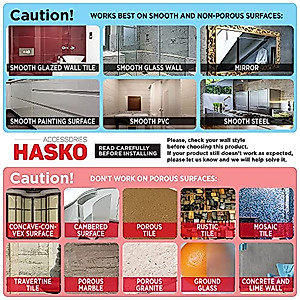 HASKO accessories - Powerful Vacuum Suction Cup Hooks - Organizer for Towel, Bathrobe and Loofah - Strong Stainless Steel Towel Hooks for Bathroom & Kitchen, Towel Hanger Storage (2 Pack)