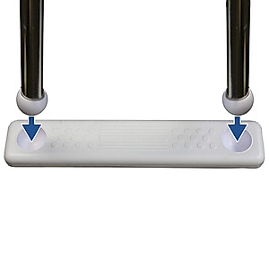 Aqua Select Stainless Steel in-Pool Ladder with Resin Steps | Stainless Steel Handrails | Fit Up to 54-in Deep Pools | 225 Lb Capacity