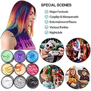 CHELIZIHI Hair Color Wax, Instant Silver Grey, Natural Ingredients, Unisex Hairstyle Pomade Cream, Temporary Hair Pomades for Party, Cosplay, Halloween, 4.23 oz