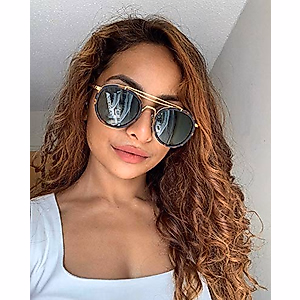 2020 VentiVenti Vintage Steampunk Double Bridge Round Polarized Sunglasses Designer Metal Frame For Women Men Tortoise Brown Frame/G15 Lens