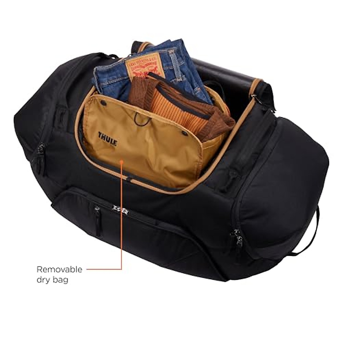 Thule RoundTrip 80L Duffel - Storage compartments to organize and protect gear - Boot bag for ski and snowboard travel - Soft pocket for goggles and helmet - Dry bag included