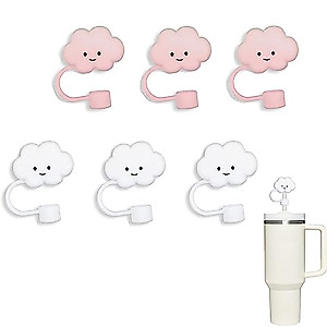 Straw Covers for Stanley Cup, fit Stanley 30&40 Oz Tumbler with Handle Silicone 10mm 0.4inch Straw Tip Topper Cap, Accessories for Stanley Cups Pack of 6