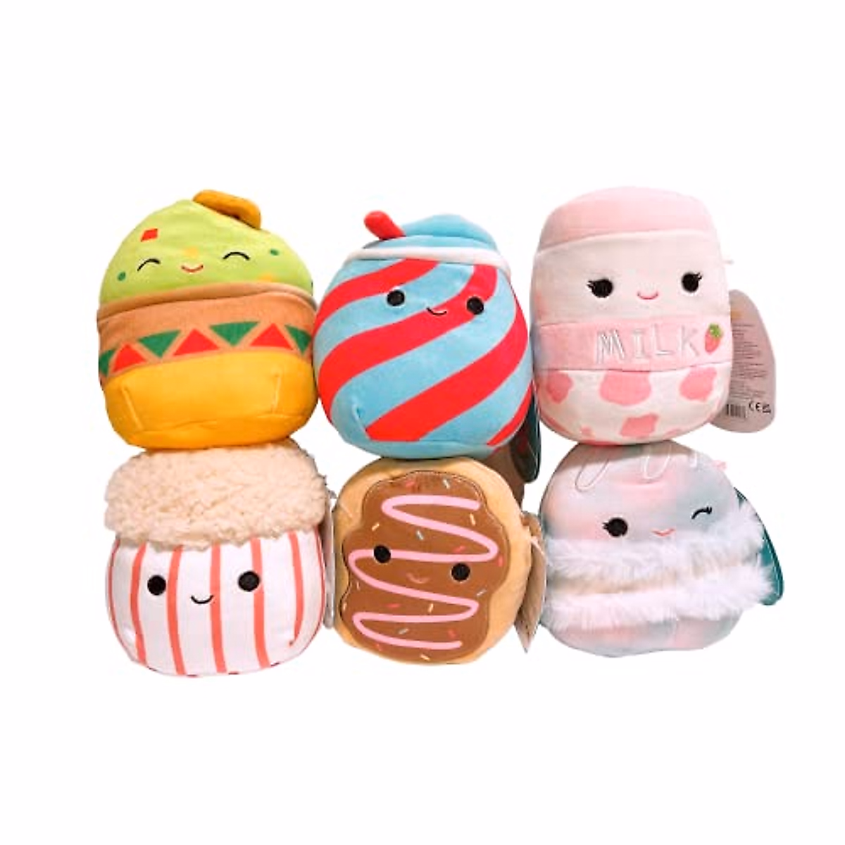 Squishmallows Kellytoy 5" Mini Assorted Animal Squad Set of 6 Plush Toy (Set E)