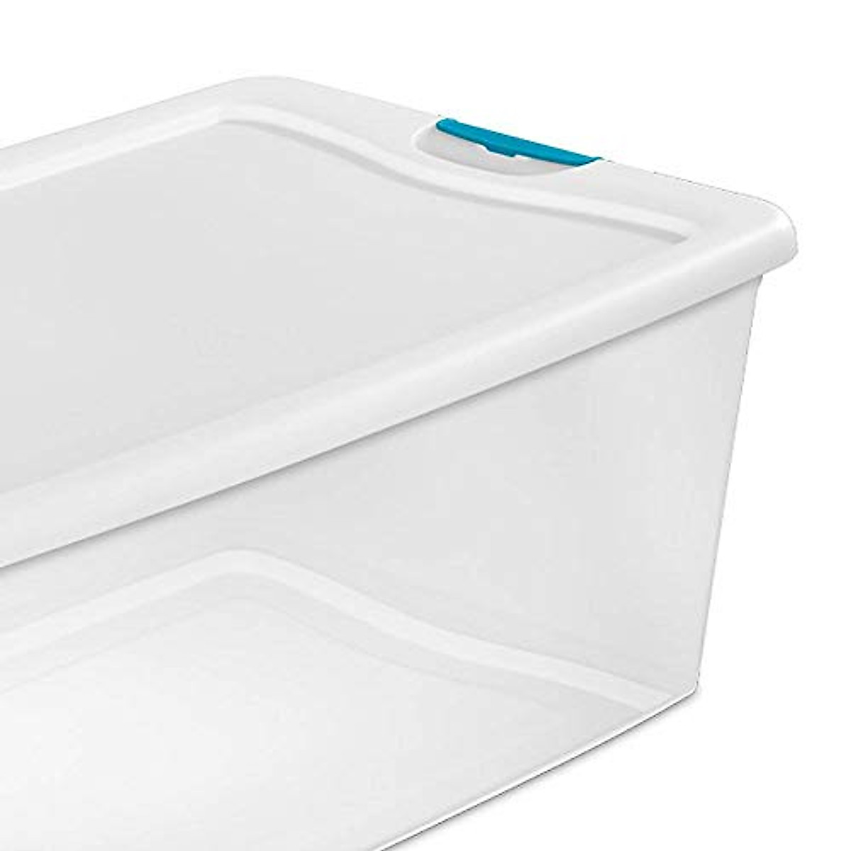 Sterilite 14998004 106 Quart White/Clear Plastic Storage Box With Blue Aquarium Latches4