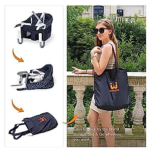 MTWML Hook On Chair,Portable High Chair,Clip On High Chair to Table,Table High Chair for Babies and Toddlers,Baby Feeding High Chair That Attaches to Table,Baby Booster Seat for Table (Black)