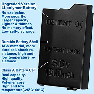 OSTENT 1200mAh 3.6V Li-ion Polymer Lithium Ion Rechargeable Battery Pack Replacement for Sony PSP 2000/3000 PSP-S110 Console