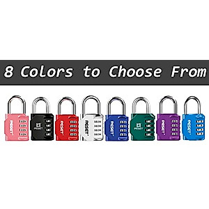 RESET-060 4 Digit Combination Lock Outdoor Padlock for School Gym Sports Locker Fence Toolbox Gate Suitcase Hasp Purple