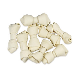 Hotspot Pets 4-5 Inch USDA Certified Facility Rawhide Dog Chew Bones - Choice of 10, 20, 30 Packs - from Grass Fed Brazilian Cows - Promotes Dental Hygiene and Good Behavior (10 Pack)