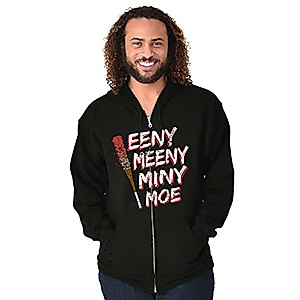 Brisco Brands Eeny Meeny Miny Moe Bloody Bat Zip Up Hoodie Mens Womens Black