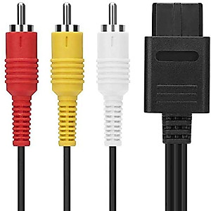Suncala 6FT AV TV RCA Video Cord Cable for Game Cube Nintendo 64 N64 NGC SNES SFC (1Pack)