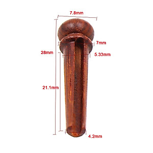 DISENS Acoustic Guitar Bridge Pins with Abalone Dot, Guitar Replacement Parts (Cocobolo Wood with Abalone Dot)